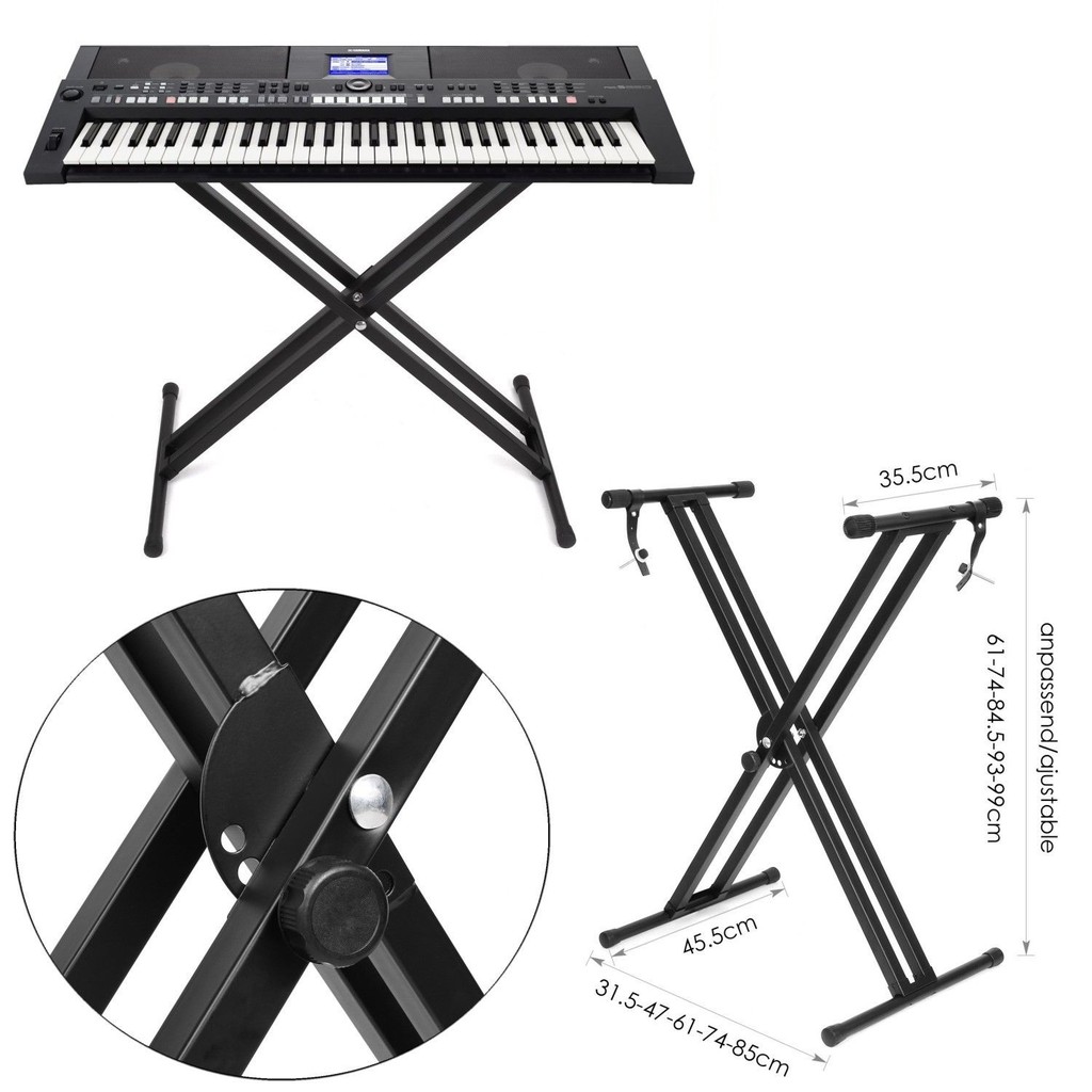 Portable Double X Solid Heavy Duty Music Keyboard Piano Stand | Shopee ...