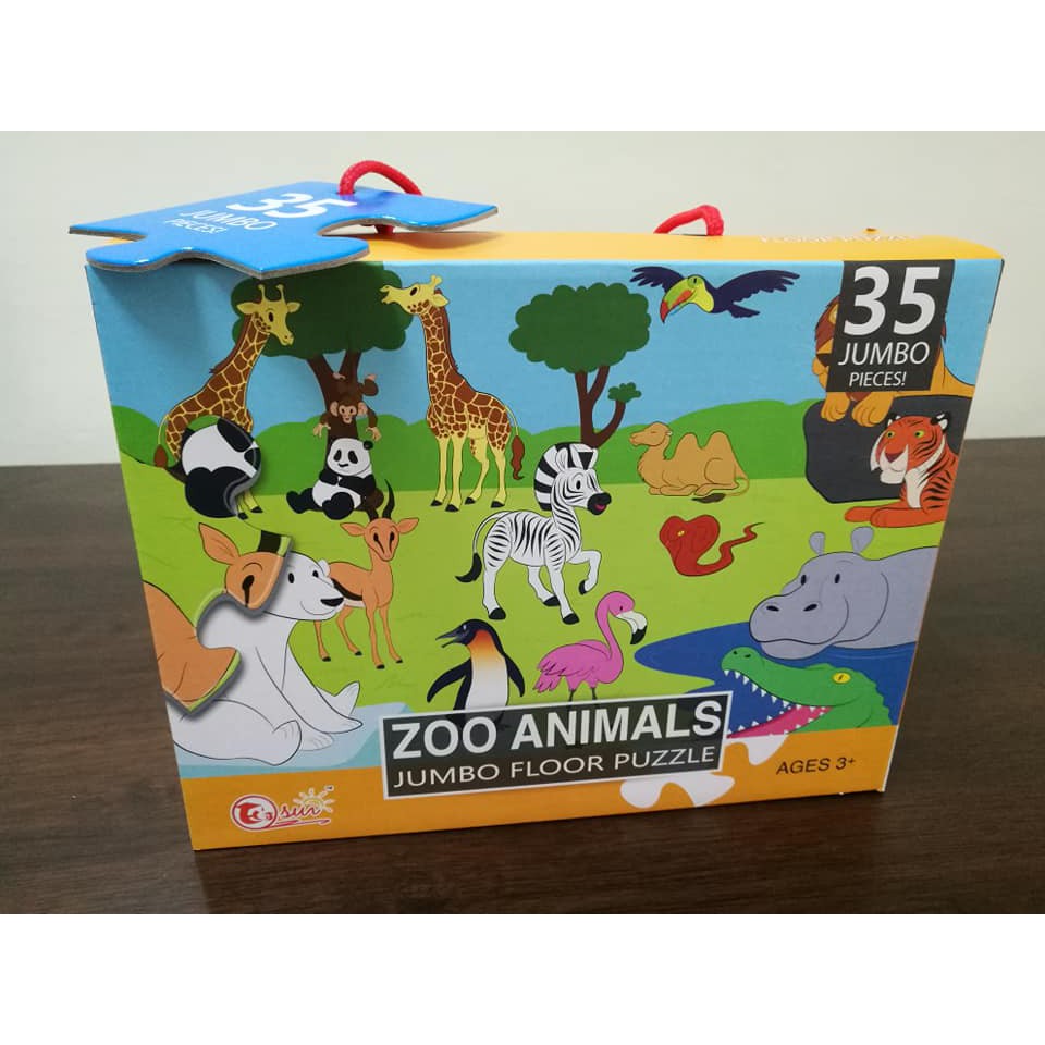 [READY STOCKS] Zoo Animals Jumbo Floor Puzzle (35 Pieces) | Shopee Malaysia