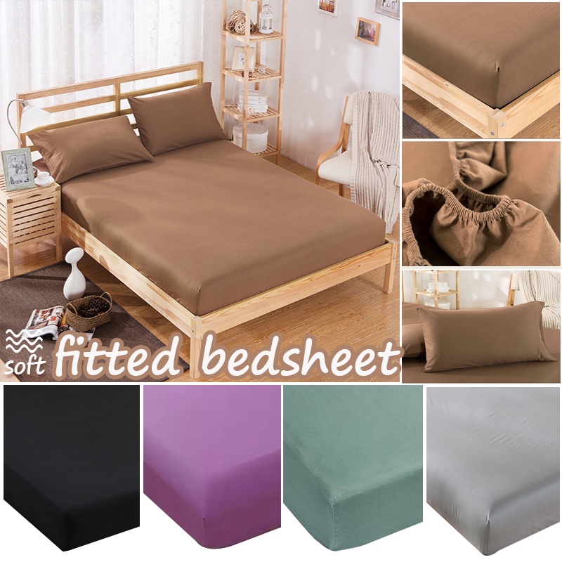 10 Colors Premium Fitted Bed Sheet / Cadar Tilam Getah Keliling (Single ...