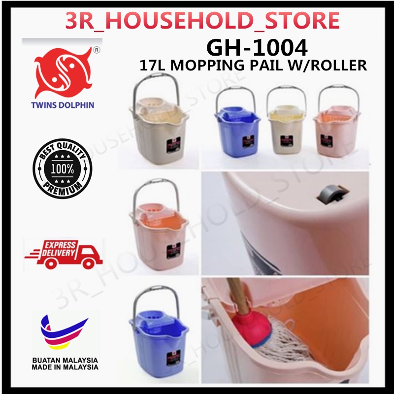Plastic Mop Bucket With Wheel 17Liter | Mop Pail With Wheels | Mopping ...