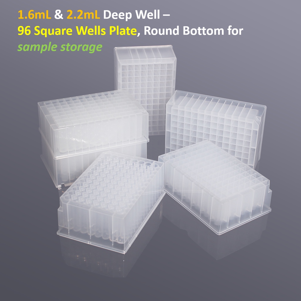 BIOSHARP 96 Well Deep Well Plate for Sample Storages, 1.2mL, 1.6mL, 2 ...
