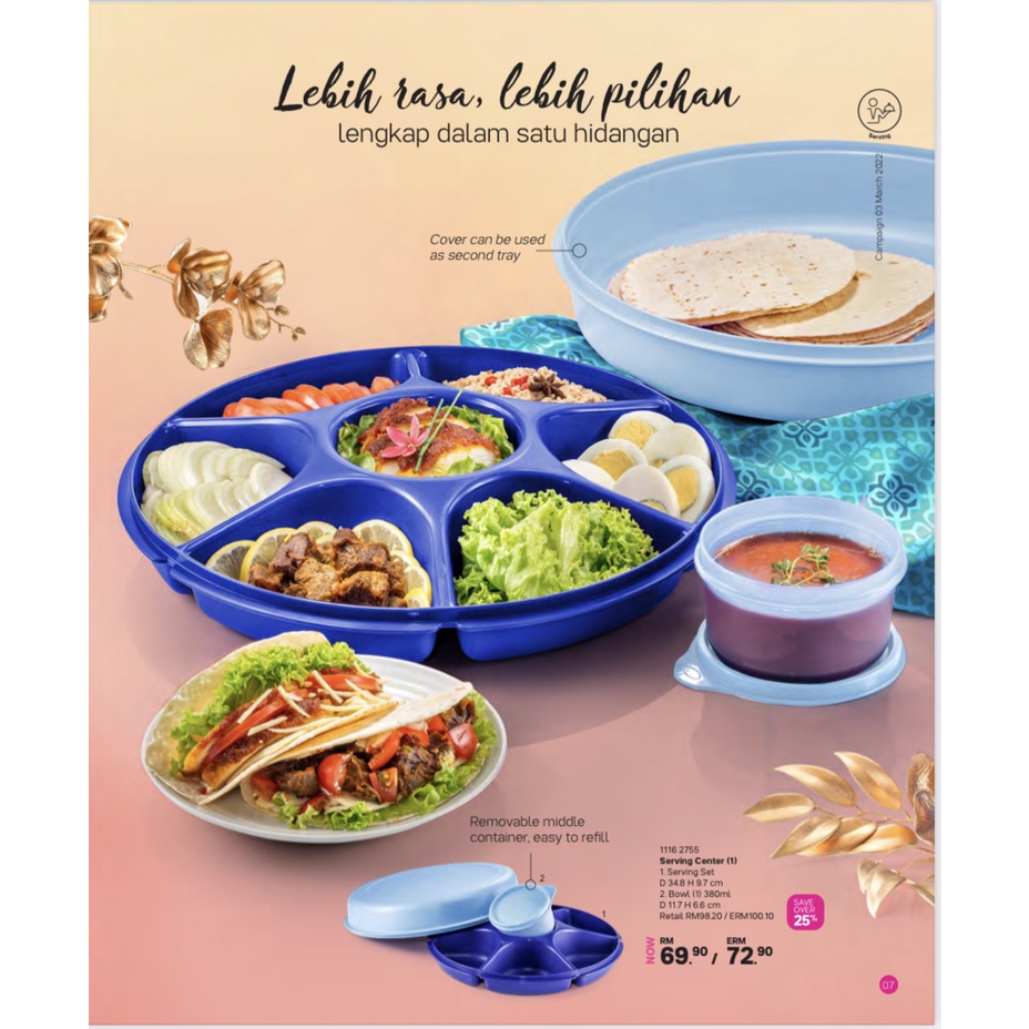 Tupperware Serving Center (1)/Bekas Kuih raya/ balang kuih | Shopee ...