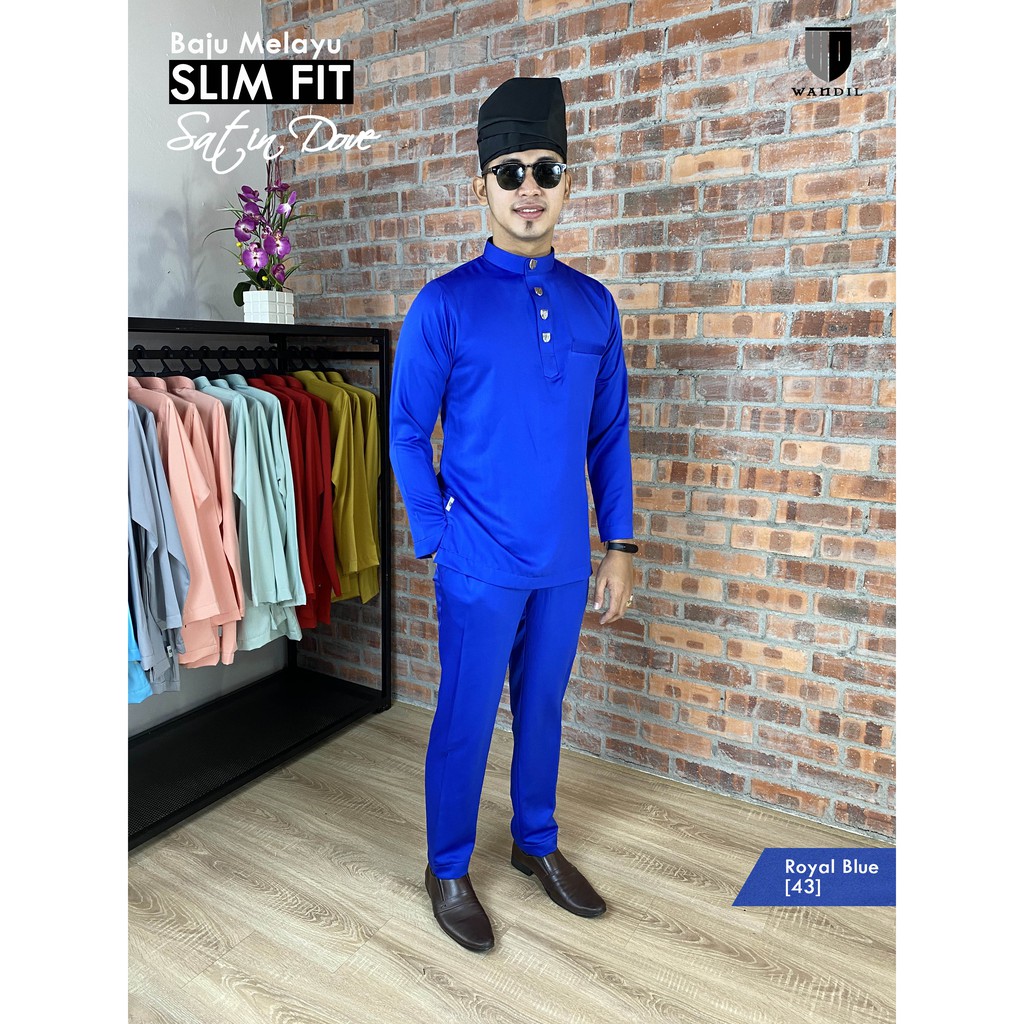 Baju Melayu SLIM FIT - SATIN DOVE WANDIL | set1 | Shopee Malaysia