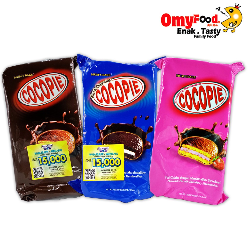 25g x 6pcs Mum's Bake Cocopie [Chocolate / Dark Chocolate / Strawberry ...
