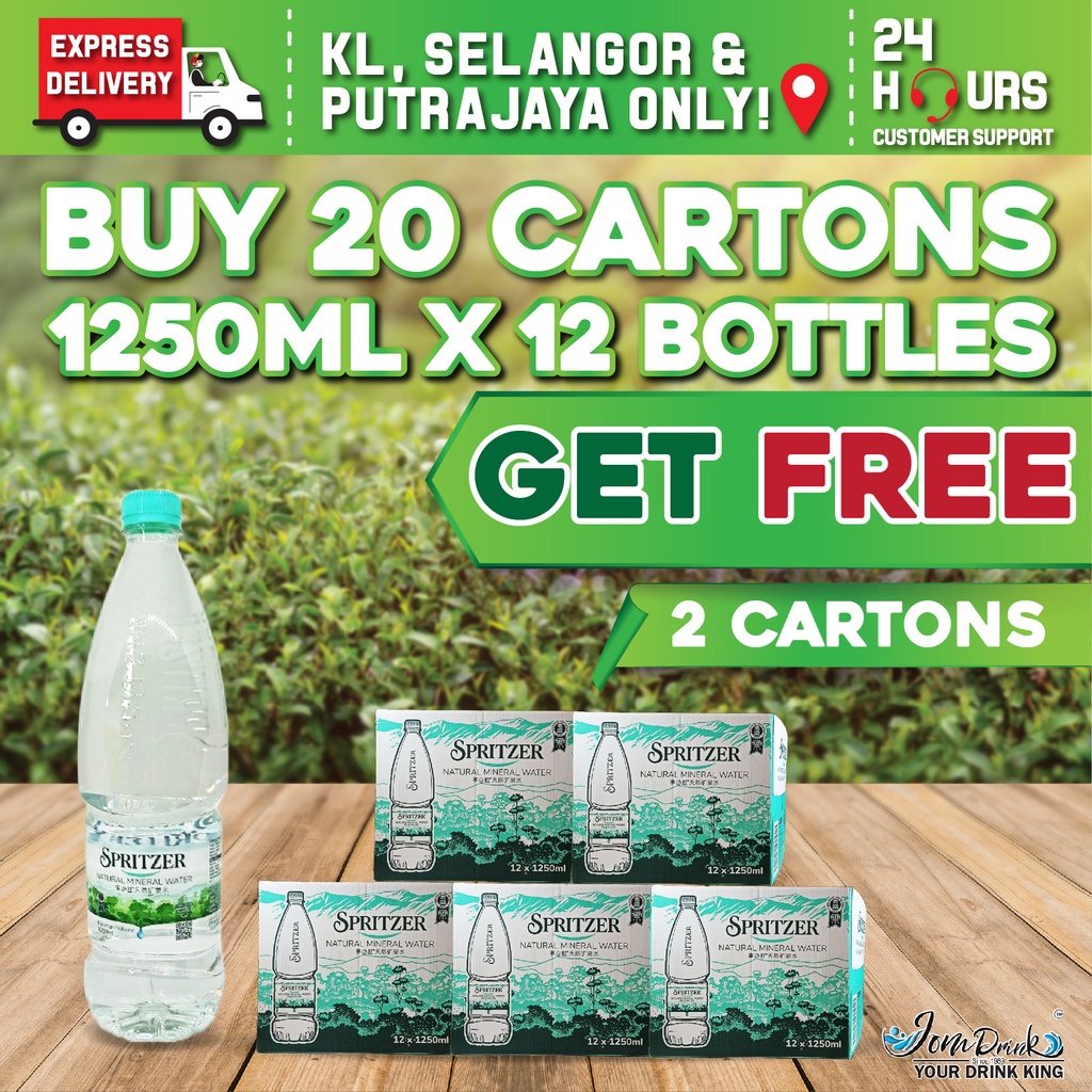BUNDLE OF 20 CARTONS: SPRITZER MINERAL WATER 1250ML x 12 BOTTLES | Shopee Malaysia