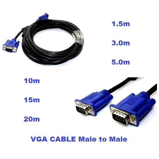 VGA Cable 3m 5m 10m 15m 20m for Monitor Projector | Shopee Malaysia
