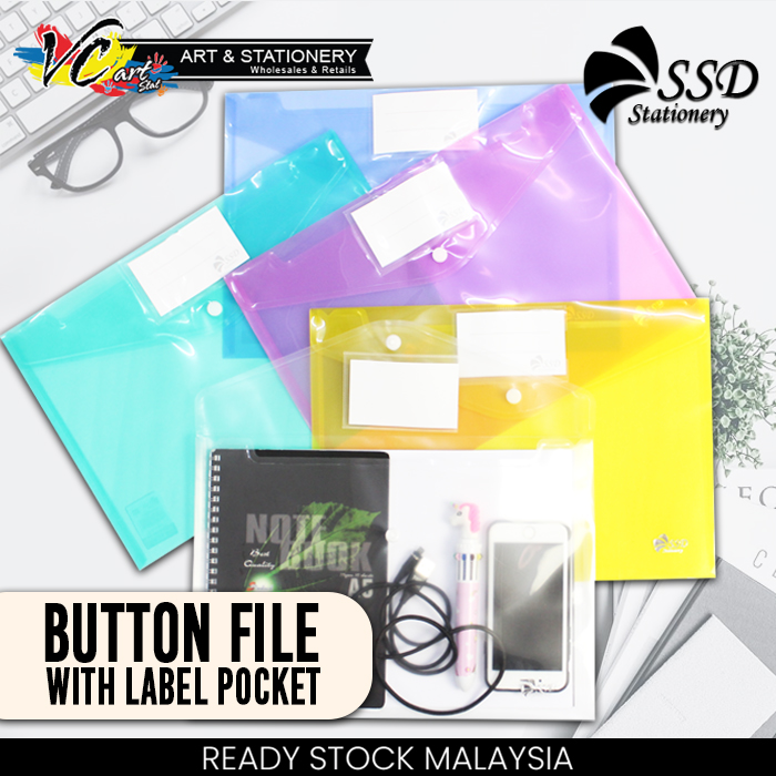 SSD A4 Clear Paper File Folder (with ID Label pocket) Stationery School ...