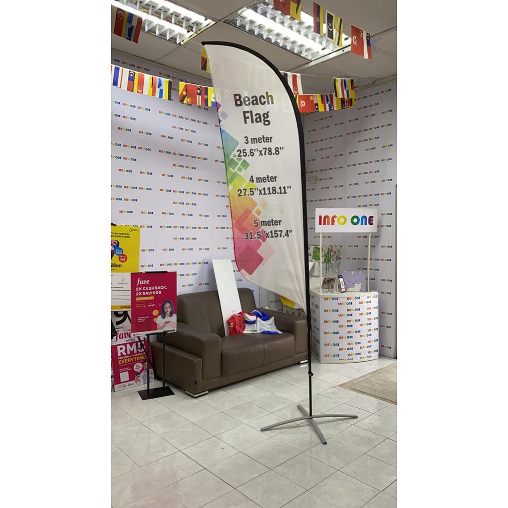 Full Set Beach Flag / Wind Flag one side print only(two face) [Free ...