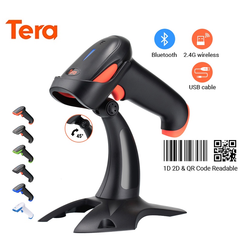 Tera Wireless Barcode Scanner 2D QR Code Scanner with Stand Bluetooth ...