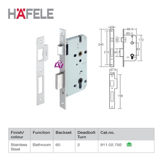 HAFELE MORTISE LOCKSET 911.02.792 | Shopee Malaysia