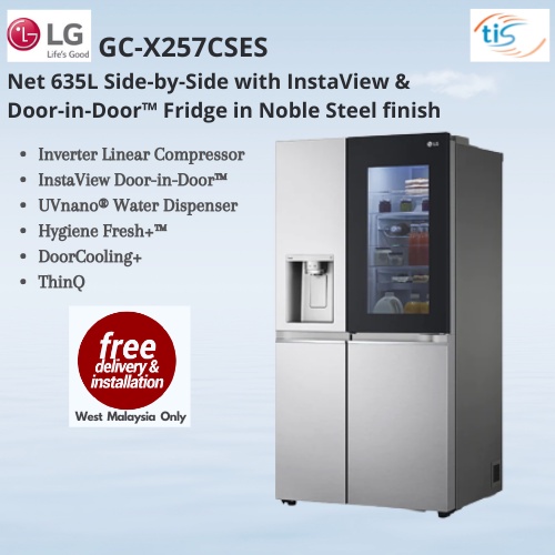 LG Net 635L (GC-X257CSES) Side-by-Side with InstaView & Door-in-Door ...