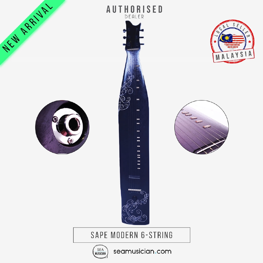 SAPE SARAWAK BORNEO modern INSTRUMENT 6-STRING SAPE HOTRAIL PICKUP ...