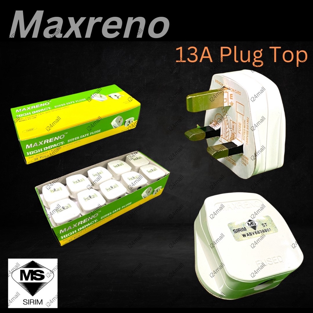 Maxreno Plug Top 3 Pin Plug Top 13 AMP [SIRIM APPROVED] | Shopee Malaysia