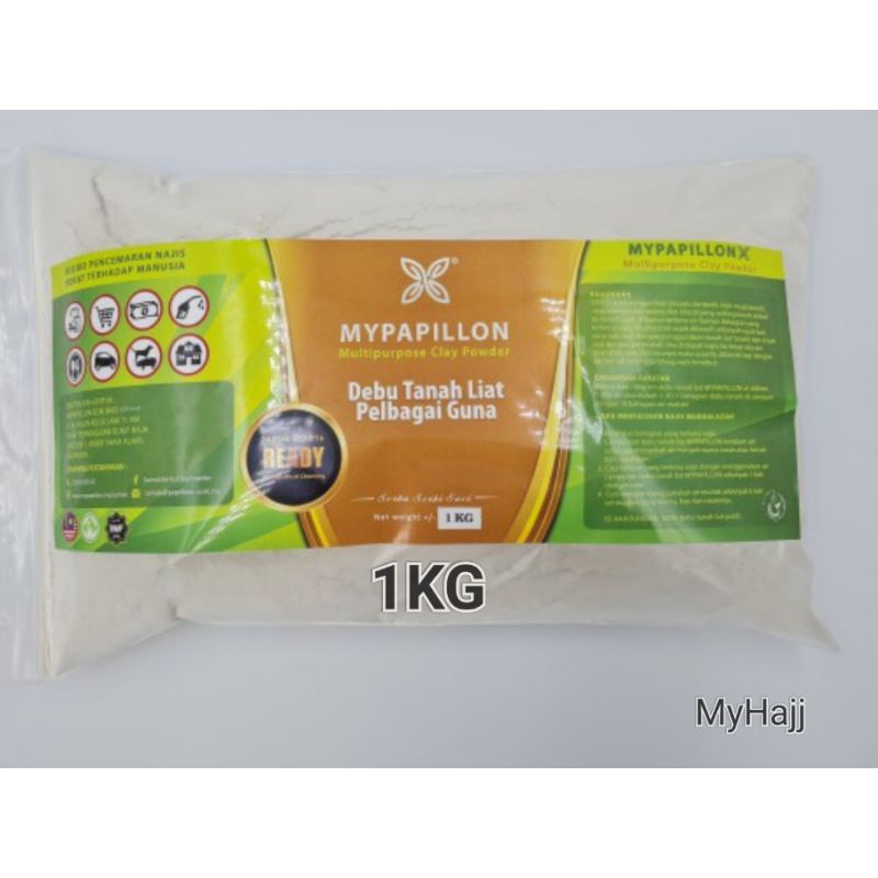 MYPAPILLON (1KG) Debu Tanah Liat Pelbagai Guna Clay Powder Samak Sertu ...