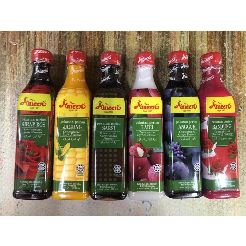 Ameen Pekatan Perisa-Sirap Ros/Jagung/Sarsi/Laici/Anggur/Bandung 395ml ...