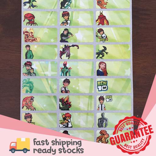 Ben 10 Sticker Name / Book Sticker / Cartoon Sticker / Waterproof ...