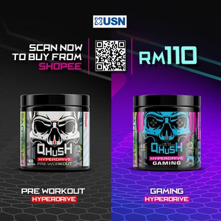 USN Qush Hyperdrive Pre-Workout Extreme Energy Booster Drink | Shopee ...