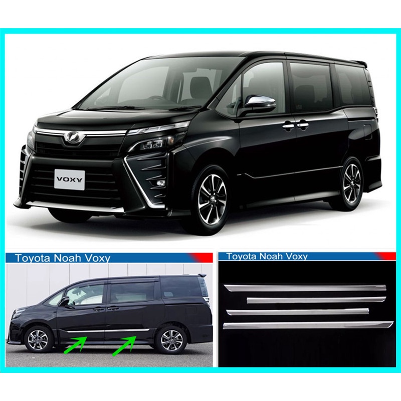 TOYOTA VOXY / NOAH R80 2015-2021 Body Lining Side Door Moulding Guard Cover Trims ABS CHROME 4 ...