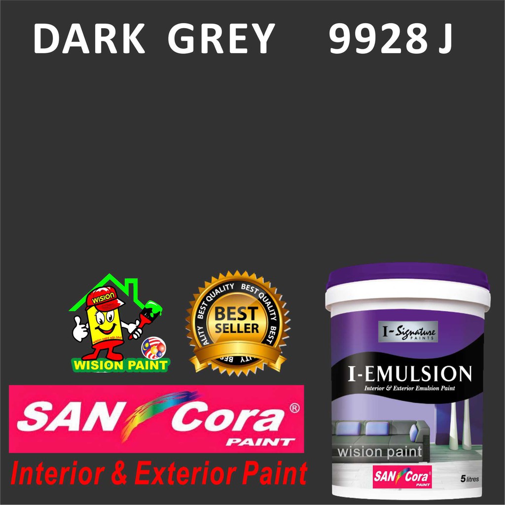 DARK GREY 9928 J ( 1L ) SANCORA I-EMULSION PAINT FOR INTERIOR AND ...