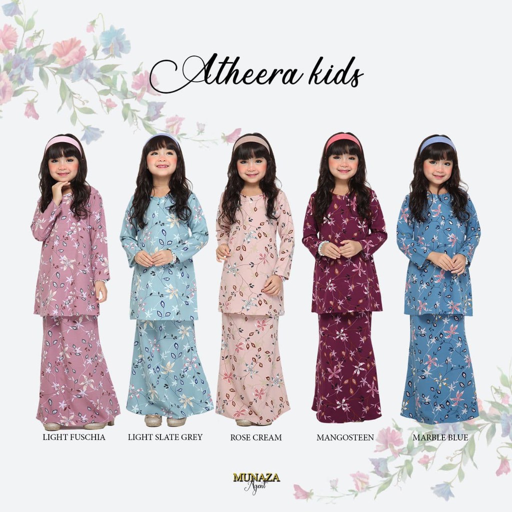 Kurung atheera/ kurung kanak-kanak/ set sedondon ibu dan anak/ baju ...