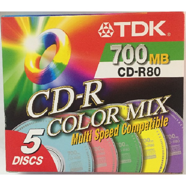 TDK Multi Speed CD-R| 5 CDs, 700 MB/80 min, Mix Color per pack | Shopee Malaysia