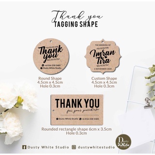 Craft Wedding Thank You Tag | Tag Terima Kasih | Tag Doorgift | Mini ...