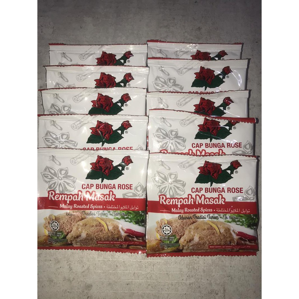 CAP BUNGA ROSE REMPAH MASAK 25G (10 PCS) | Shopee Malaysia