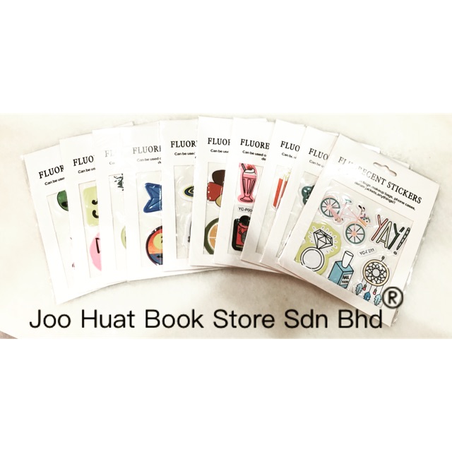 CLEARANCE JOO HUAT YC FLUORECENT Bubble Stickers 3D Cartoon KIds ...