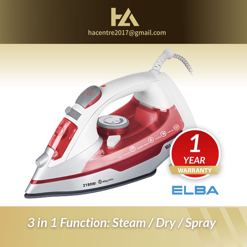 Elba Non-Stick Steam Iron ESI-H2023C(RD) / ESIH2023C | Shopee Malaysia