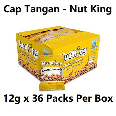Nut King Cap Tangan Coated Peanut Kacang Goreng Bersalut 12g x 36 Packs ...