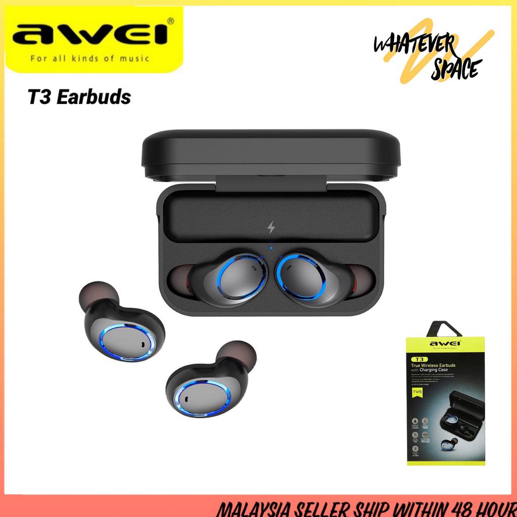 AWEI T3 TWS true Wireless Earbuds With Charging Box Sports Waterproof ...