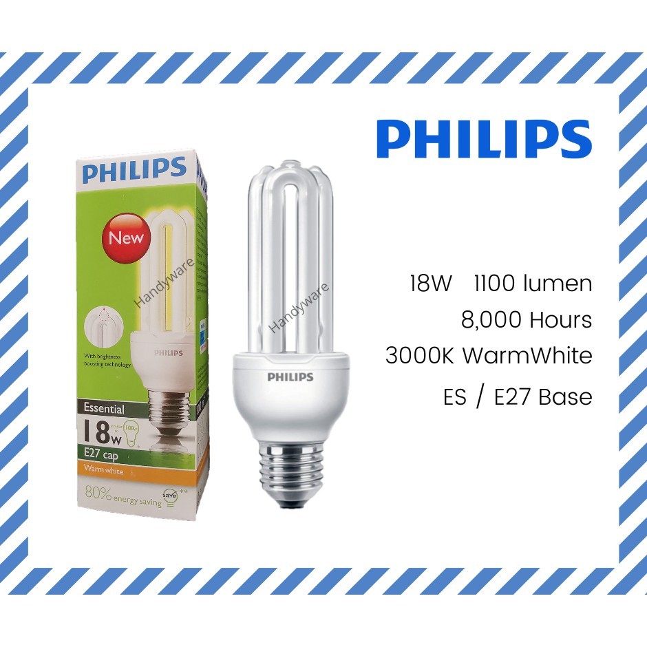 Philips Essential 18W (E27/B22) 3U (WW/CW/CDL) | Shopee Malaysia