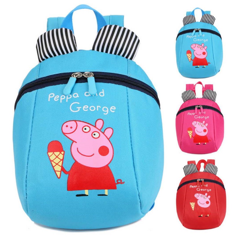 Peppa Pig Backpack For Kids George Doll Cartoon Backpack Anti-Loss Of ...