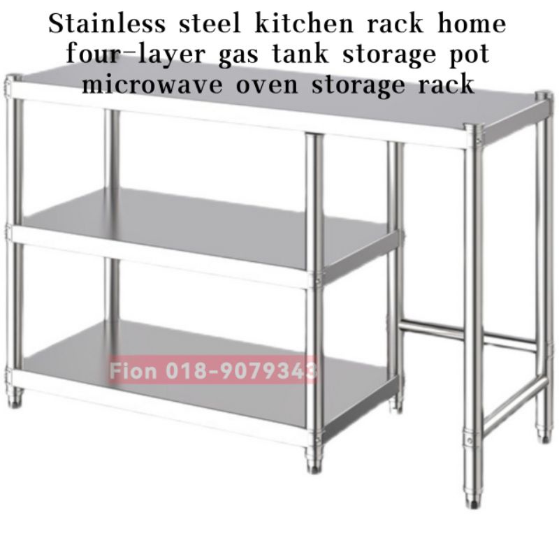 Stainless steel kitchen rack home four-layer gas tank storage pot ...
