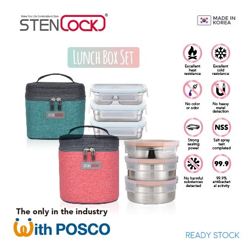 STENLOCK LUNCH BOX SET - Stainless steel Airtight Container | Shopee ...
