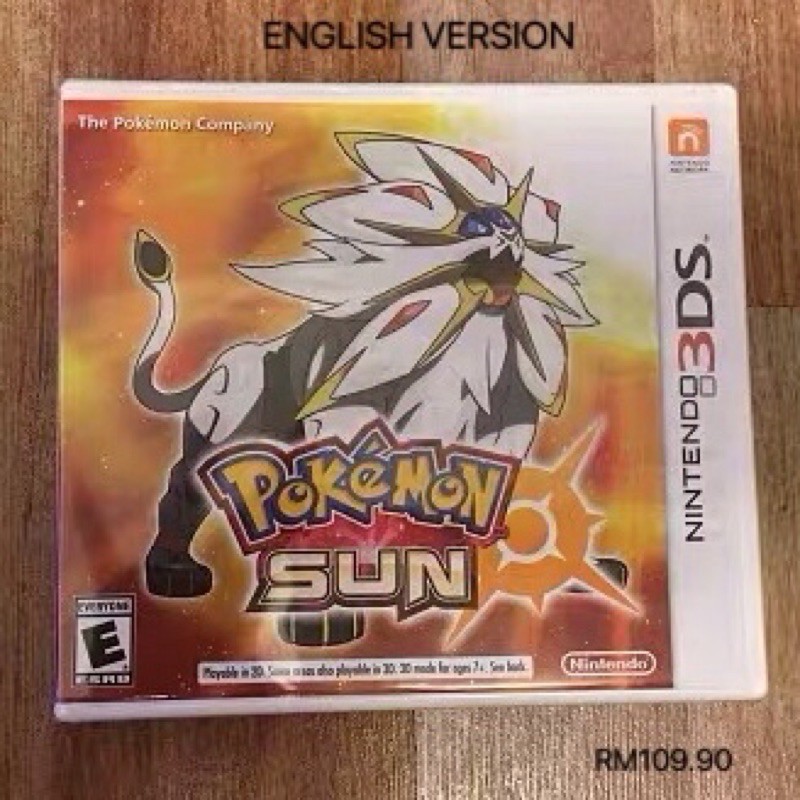 NEW NINTENDO POKEMON SUN 3DS GAME CARD FOR 3DS GAME PLAYER (US VERSION ...