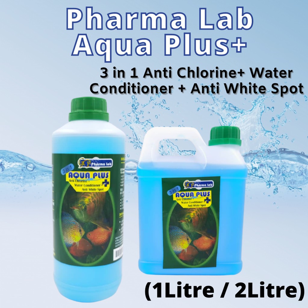 (1L) PHARMA LAB AQUA PLUS 3 IN 1 ANTI CHLORINE+ANTI WHITE SPOT 1 LITRE ...
