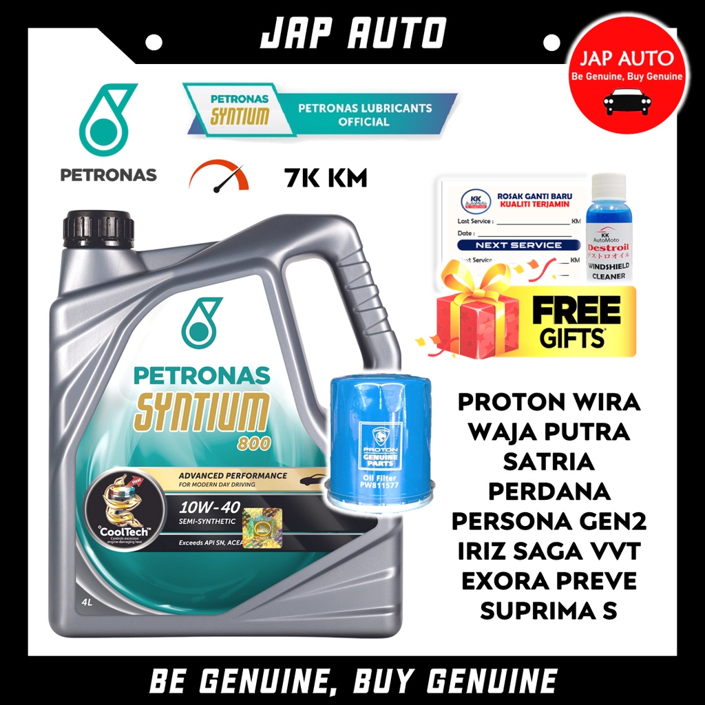 Genuine Petronas Engine Oil Syntium 800 Semi Synthetic 4L 10W-40 10W40 ...