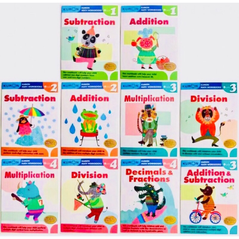 KUMON MATH FULL GRADE 1 - GRADE 4 with answers - 10 books | Shopee Malaysia