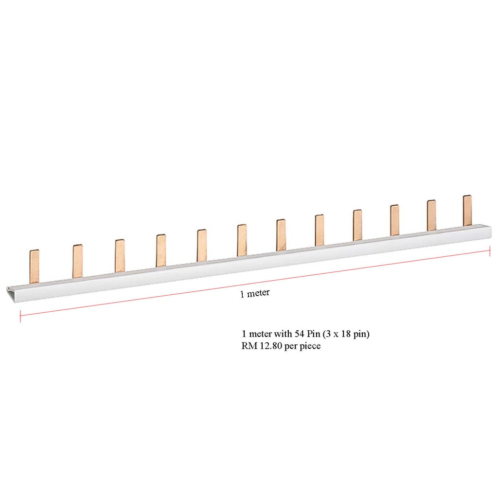 1Meter MCB Copper Bar / MCB Copper Bus Bar with PvC Insulated (1 Pole ...