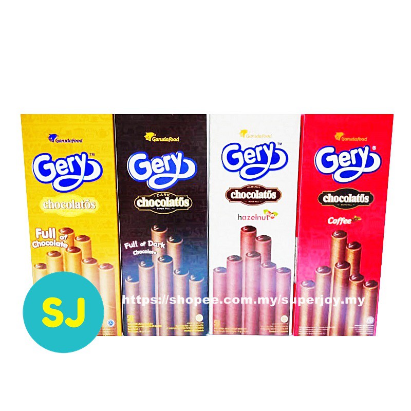 Gery Chocolatos Dark Chocolate / Hazelnut / Chocolate Wafer Roll 16g x ...
