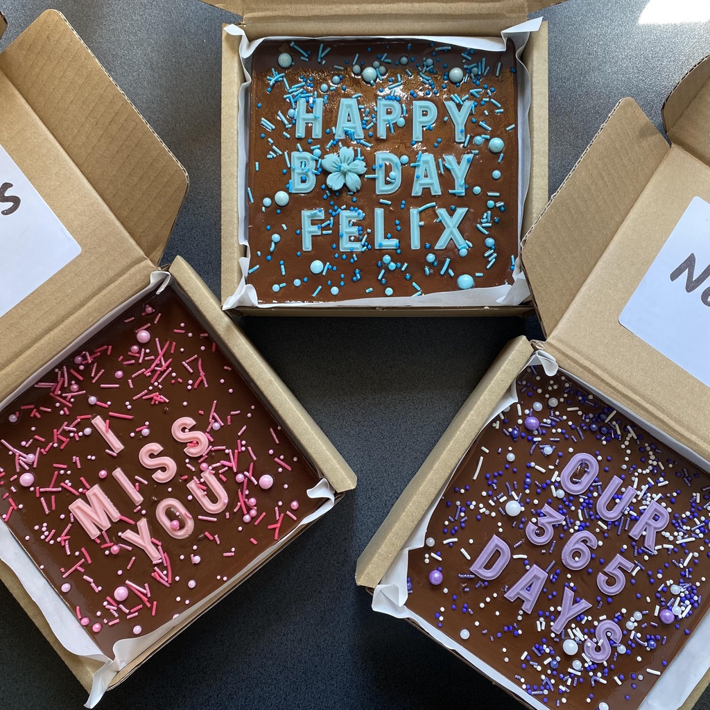 Custom Brownie Slab Box, Gift Box/Suprise Box by SweetVioletBrownie ...