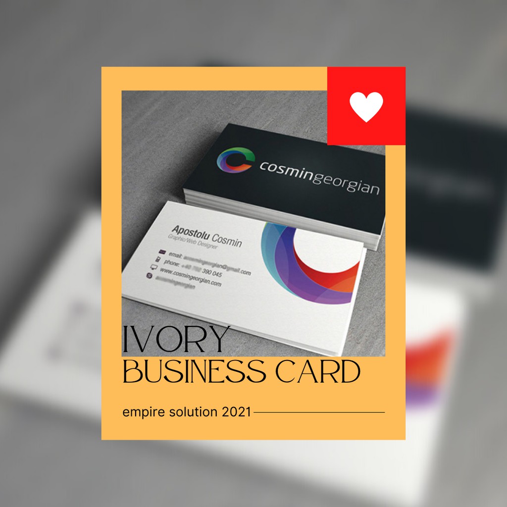 Ivory Business Card Standard Size | Shopee Malaysia
