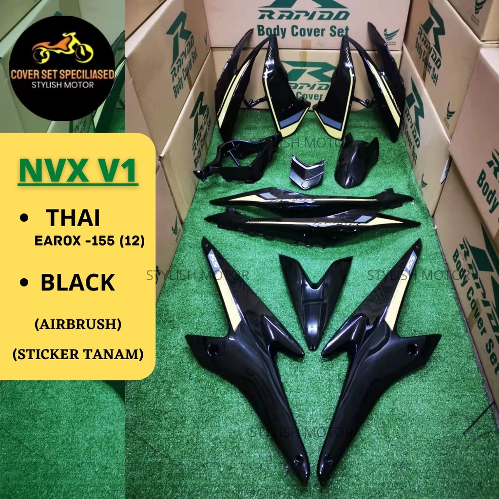 (STICKER TANAM/AIRBRUSH) RAPIDO COVER SET NVX V1 THAI AEROX-155 (12 ...