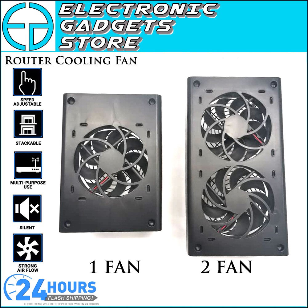 Single 22cm & Dual Fan 29cm 1900RPM Router TV Box Stackable Cooling USB ...