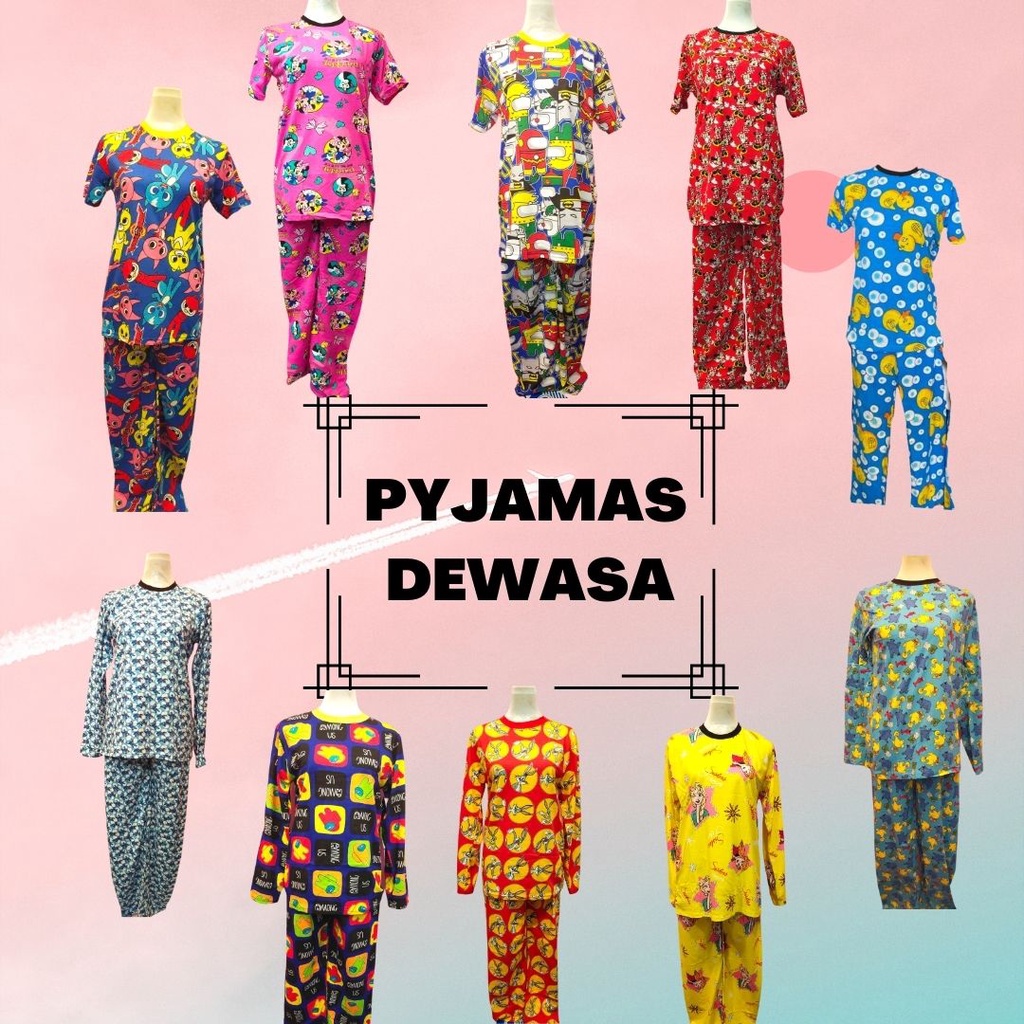 PYJAMAS/PAJAMAS/BAJU TIDUR DEWASA. | Shopee Malaysia