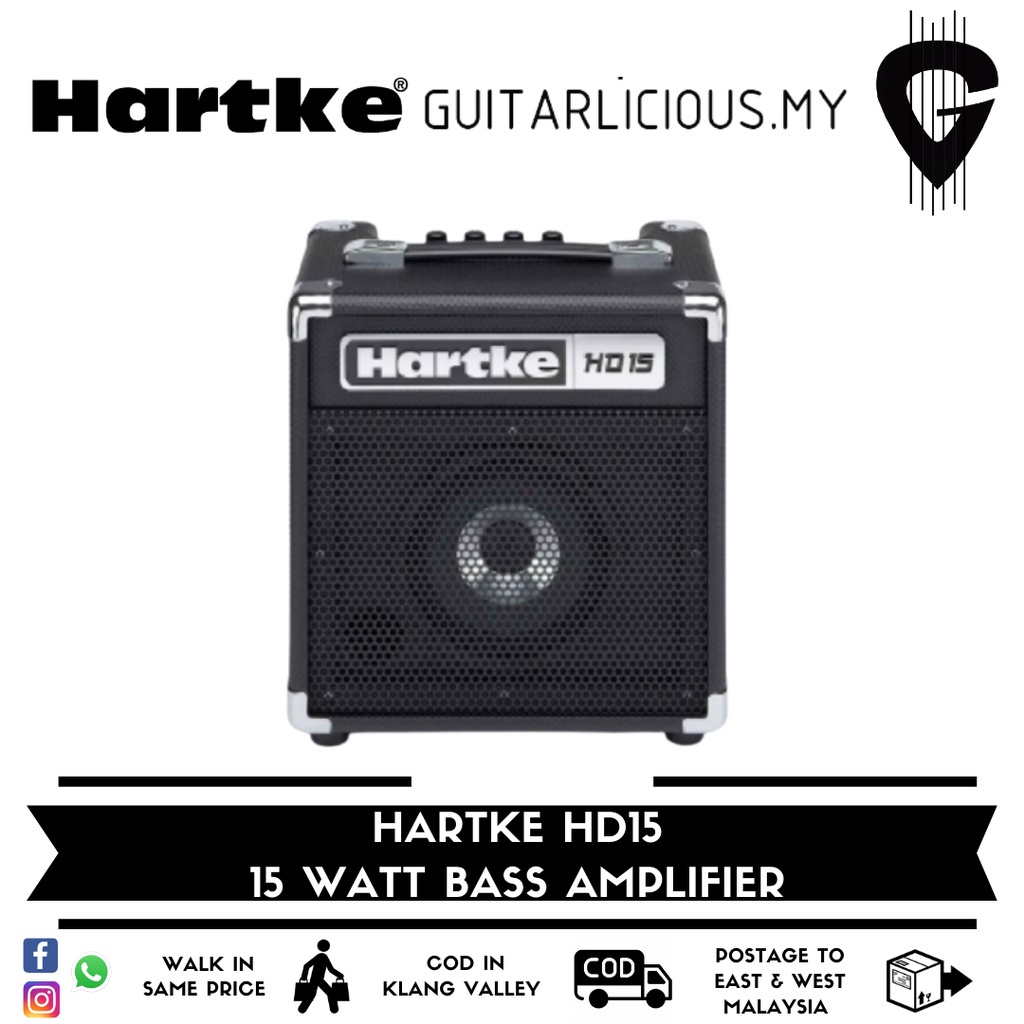HARTKE HD15 15watt Bass Combo Amplifier ( HD-15 / HD15 / HD 15 ) bass ...