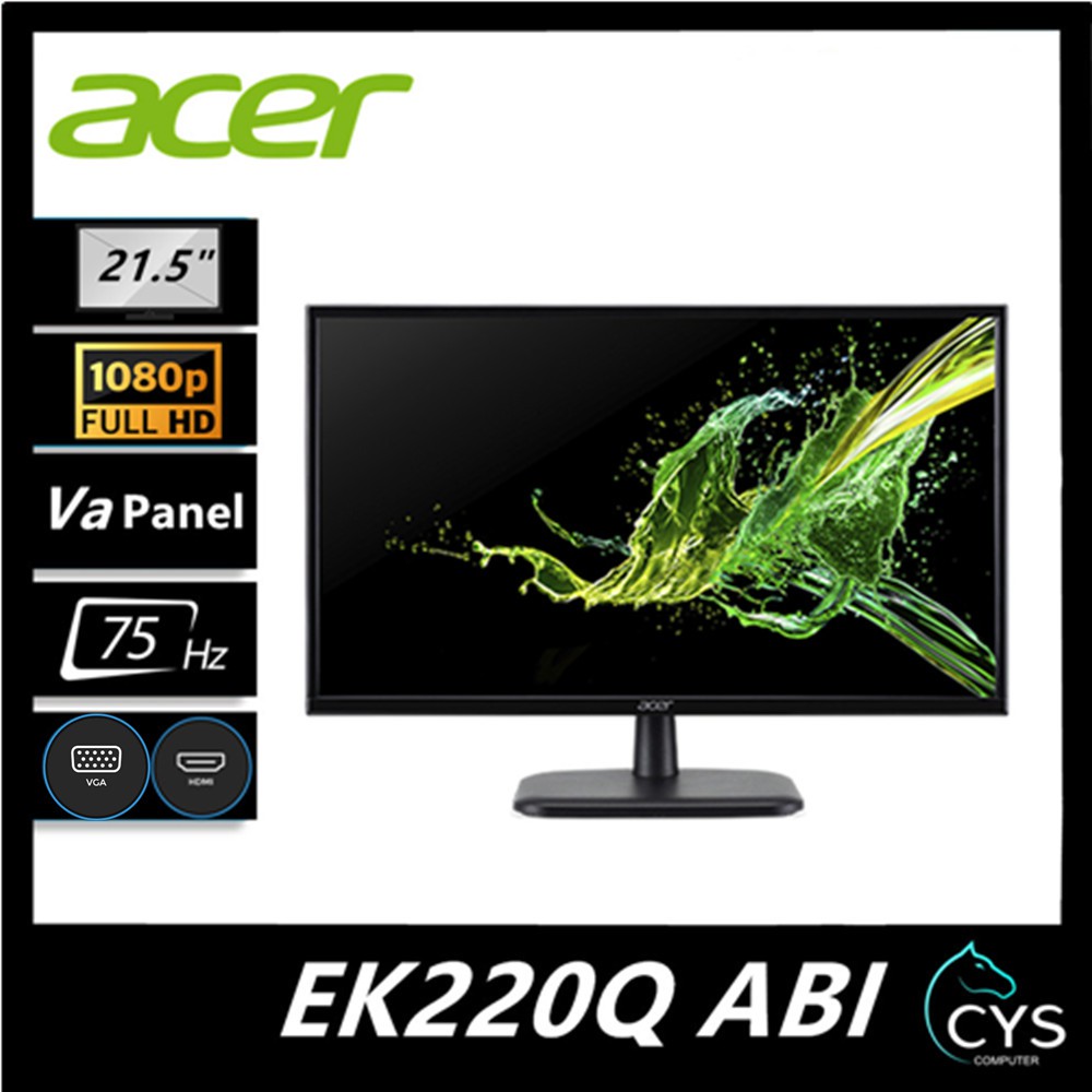 ACER EK220Q ABI 21.5" FULL HD 75Hz LED MONITOR | Shopee Malaysia