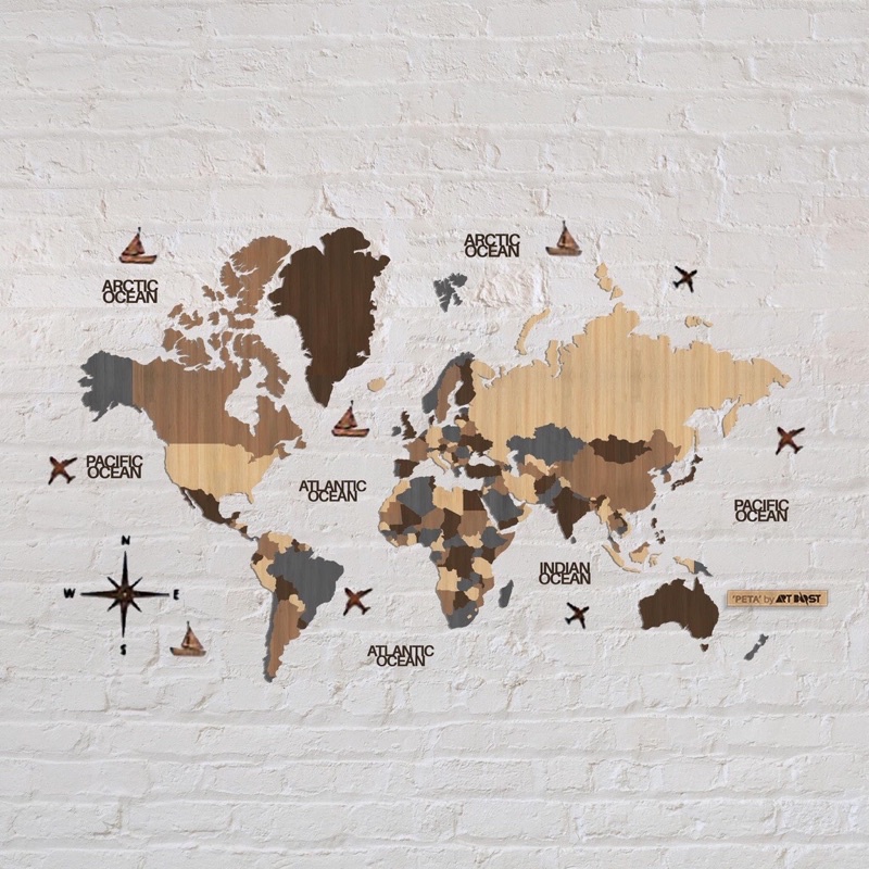 3D Woden Map (SAMPLE ONLY) | Shopee Malaysia