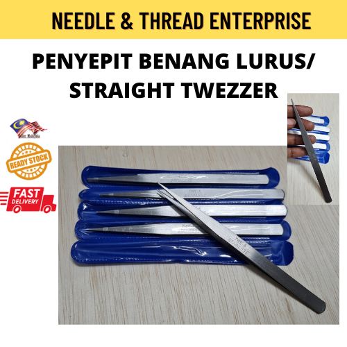 Penyepit Benang Lurus/ Straight Tweezer / Stainless Steel Thread ...